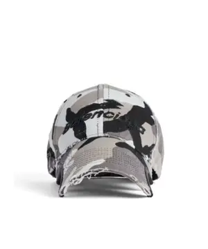 Balenciaga Logo Embroidered Camouflage Baseball Cap - Gray/black