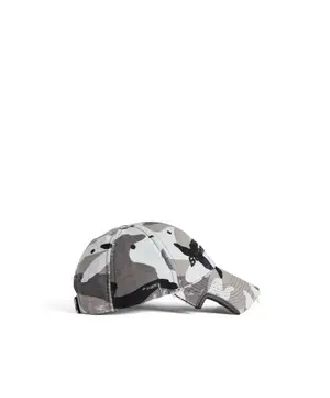 Balenciaga Logo Embroidered Camouflage Baseball Cap - Gray/black