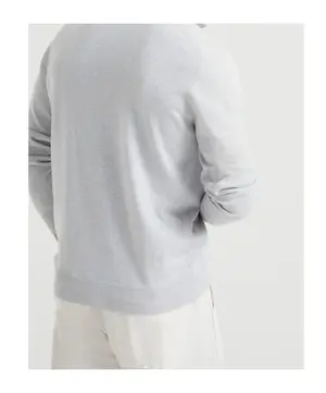 Brunello Cucinelli Cashmere Quarter Zip Sweater - Light Gray