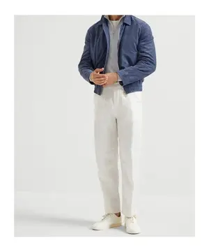 Brunello Cucinelli Cashmere Quarter Zip Sweater - Light Gray