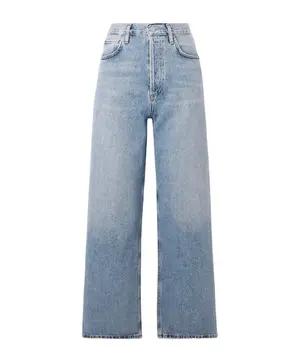 AGOLDE High-waist Wide-leg Denim Trousers - Gray