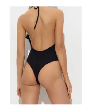 Balmain Ruffled Halterneck Swimsuit