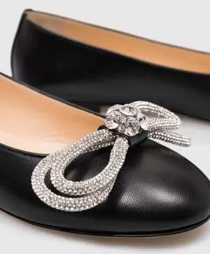 MACHMACH Round Toe Embellished Ballerinas