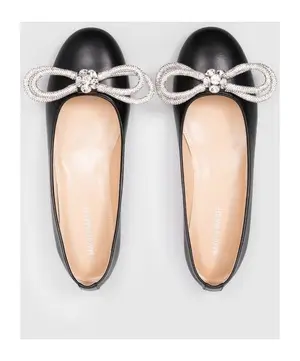 MACHMACH Round Toe Embellished Ballerinas