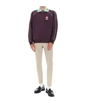 Casablanca Logo-trim Crewneck Sweatshirt - Black