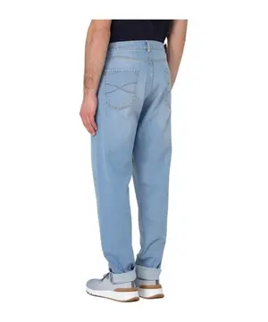 Brunello Cucinelli Logo Patch Jeans - Blue