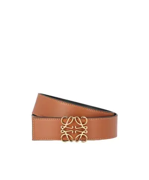 Loewe Logo Buckled Reversible Leather Belt - Brown