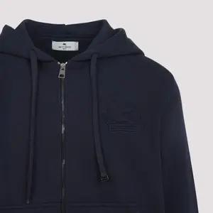 Etro Pegaso-motif Zip-up Hoodie - Black