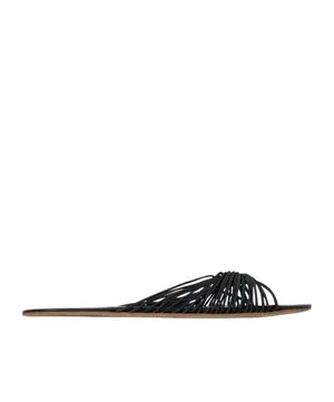 THE ROW Sara Strappy Flat Sandals - Black