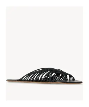 THE ROW Sara Strappy Flat Sandals - Black