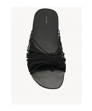THE ROW Sara Strappy Flat Sandals - Black