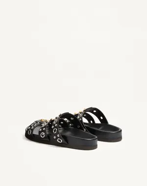 Valentino Garavani Studded Calfskin Slide Sandals