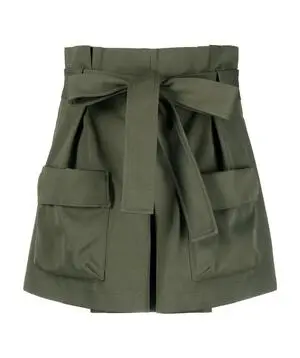 Red Valentino Belted Gabardine Shorts
