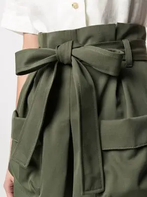 Red Valentino Belted Gabardine Shorts