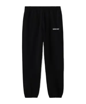 Burberry Logo Printed Jogging Pants - Black