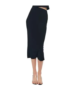 Norma Kamali Straight Mid-calf Skirt