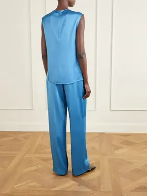 Stella McCartney Sleeveless Satin Vest - Blue