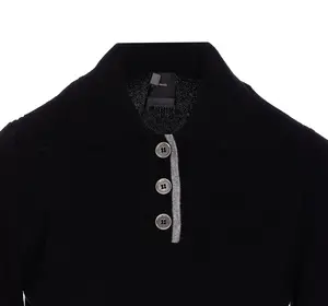 Pinko Short-sleeved Knitted Polo Shirt With Ribbed Cuffs And Hem - No