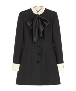 Valentino Garavani Long Sleeve Bow Detail Mini Dress