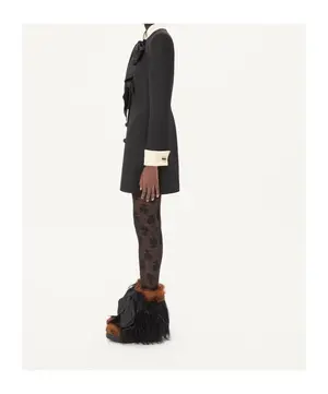Valentino Garavani Long Sleeve Bow Detail Mini Dress