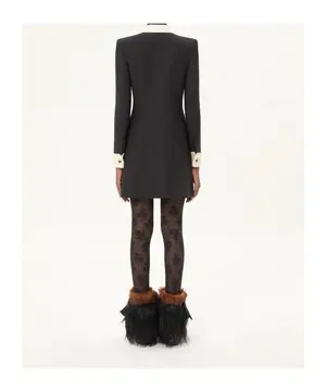 Valentino Garavani Long Sleeve Bow Detail Mini Dress