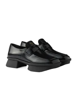 Prada Block Heel Loafers - Black