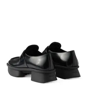 Prada Block Heel Loafers - Black
