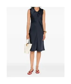 Theory Twist Scoop Neck Sleeveless Midi Dress - No