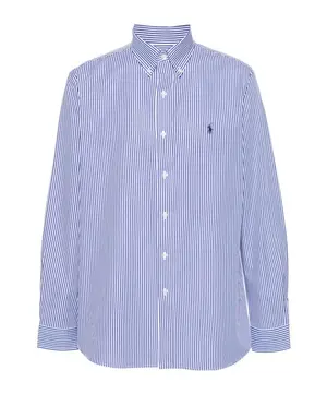 Polo Ralph Lauren Pony Embroidered Pinstriped Shirt - Blue