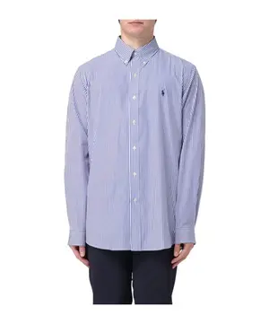 Polo Ralph Lauren Pony Embroidered Pinstriped Shirt - Blue