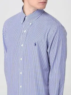 Polo Ralph Lauren Pony Embroidered Pinstriped Shirt - Blue