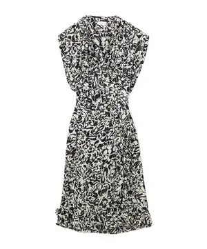 Dries Van Noten Ruffle Print Midi Wrap Dress