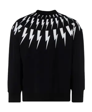 Neil Barrett Thunderbolt Print Crewneck Sweatshirt - Black