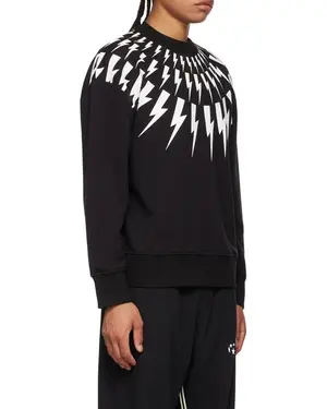 Neil Barrett Thunderbolt Print Crewneck Sweatshirt - Black