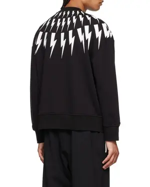 Neil Barrett Thunderbolt Print Crewneck Sweatshirt - Black