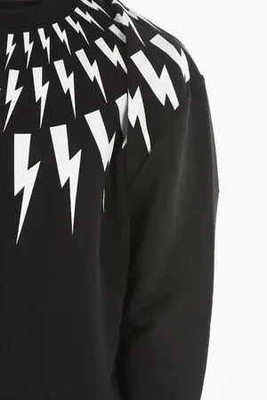 Neil Barrett Thunderbolt Print Crewneck Sweatshirt