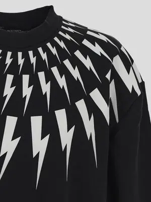 Neil Barrett Thunderbolt Print Crewneck Sweatshirt