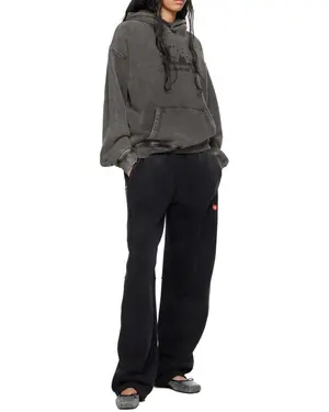 Alexander Wang Logo Jacquard Distressed Hoodie