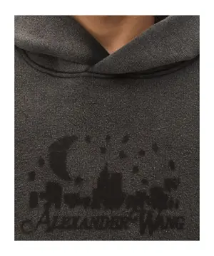 Alexander Wang Logo Jacquard Distressed Hoodie