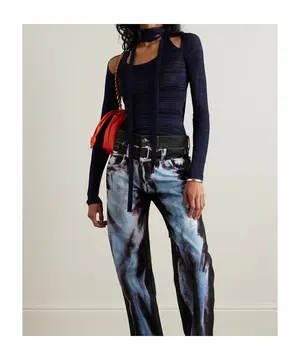 Y/project Ribbed Knit Top With Scarf Detail
