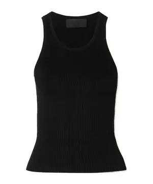 NILI LOTAN Lottie Ribbed Tank Top - Black