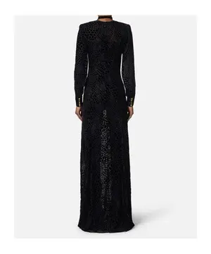 Elisabetta Franchi Burnout Velvet Maxi Dress