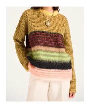 La DoubleJ Horizontal Stripe Round Neck Sweater