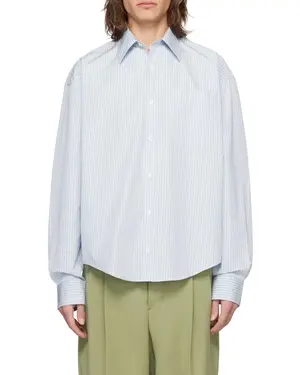 AMI Paris Poplin Striped Button-up Shirt