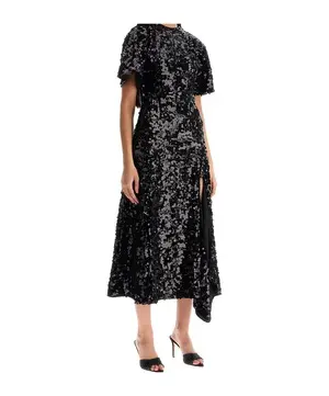 GANNI Sequined Short Sleeve Dress