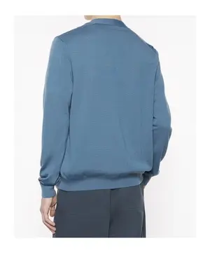 Maison Kitsuné Fox Head Patch V-neck Cardigan - Blue