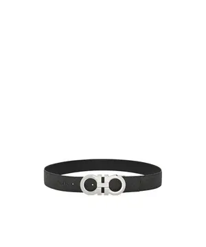 FERRAGAMO Double-sided Belt - Black/gray
