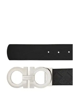 FERRAGAMO Double-sided Belt - Black/gray