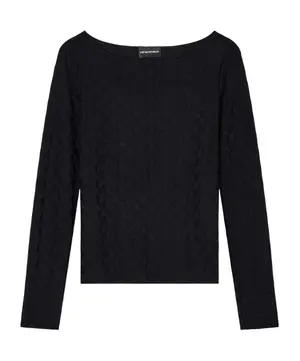 Emporio Armani Textured Boat Neck Sweater