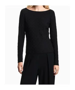 Emporio Armani Textured Boat Neck Sweater